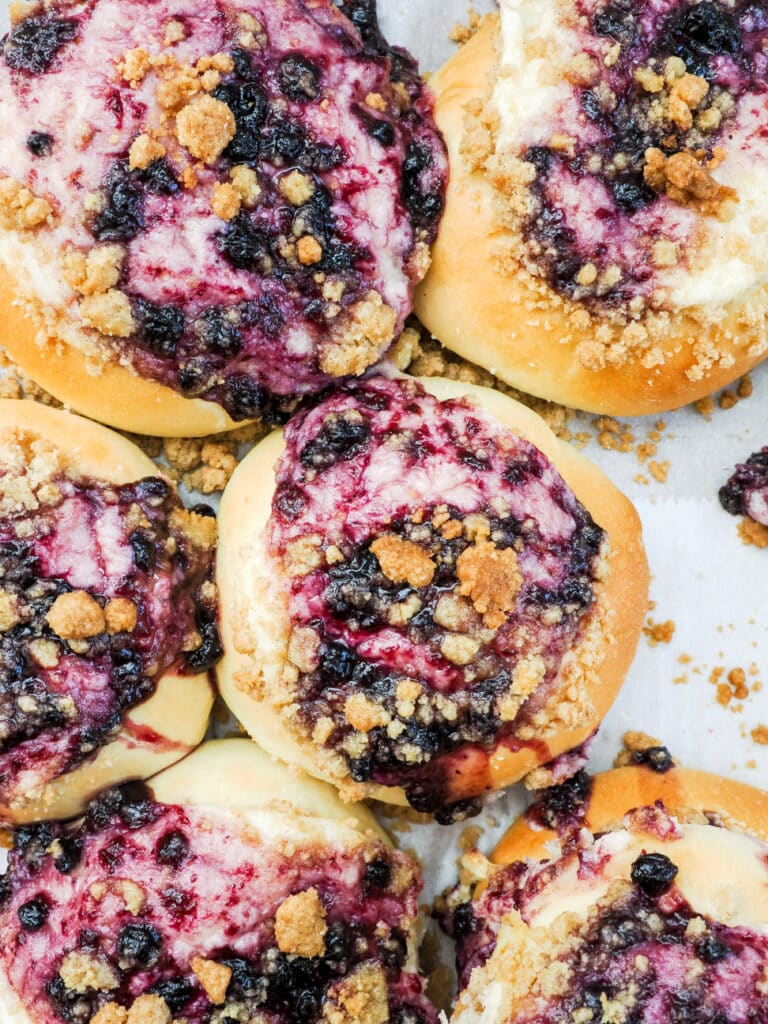 Blueberry Cheesecake Brioche Buns | High-Altitude Recipe